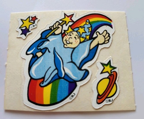 Vintage Stickers 80s Decal Specialties BJ Vinyl Wizard Magic Rainbow ...