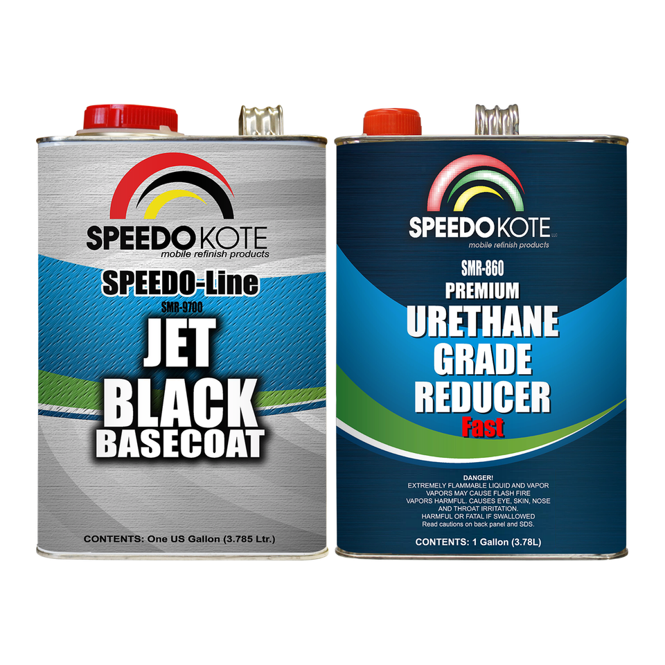Jet Black Base Coat Kit , 2 Gallon Kit Basecoat & Urethane Reducer, SMR ...