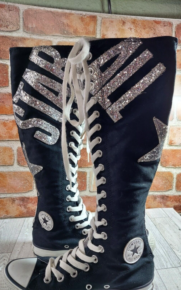 Converse All Star Chuck Taylor XX Tall High Glitter Logo Sneakers Women ...