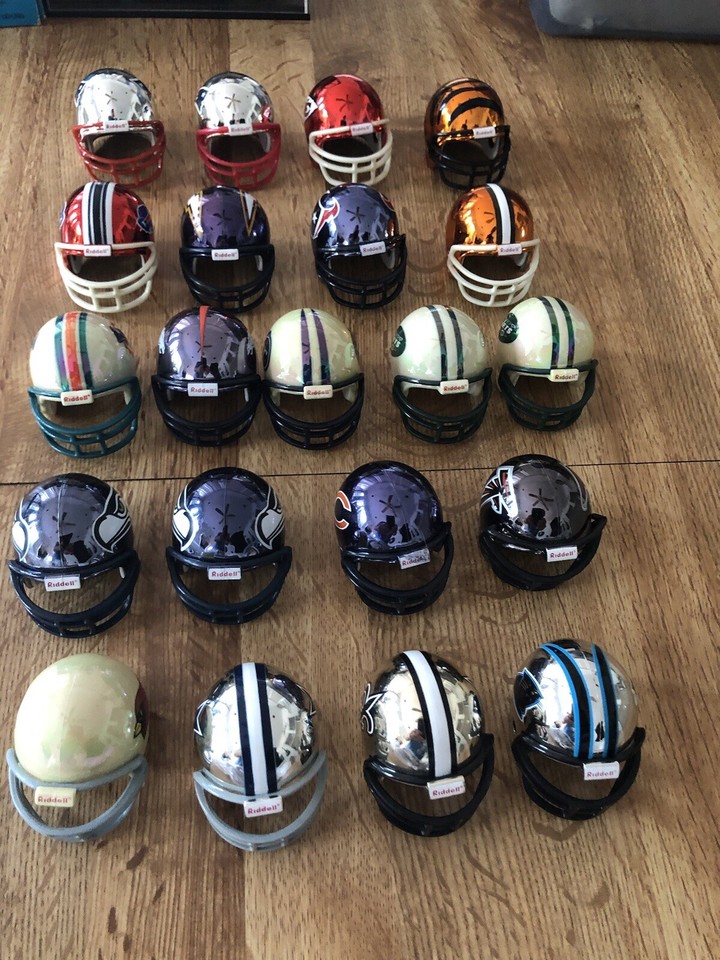 NFL Teams 2.5” RIDDELL CHROME /Mini Micro Pocket Helmets U PICK & LOOSE ...