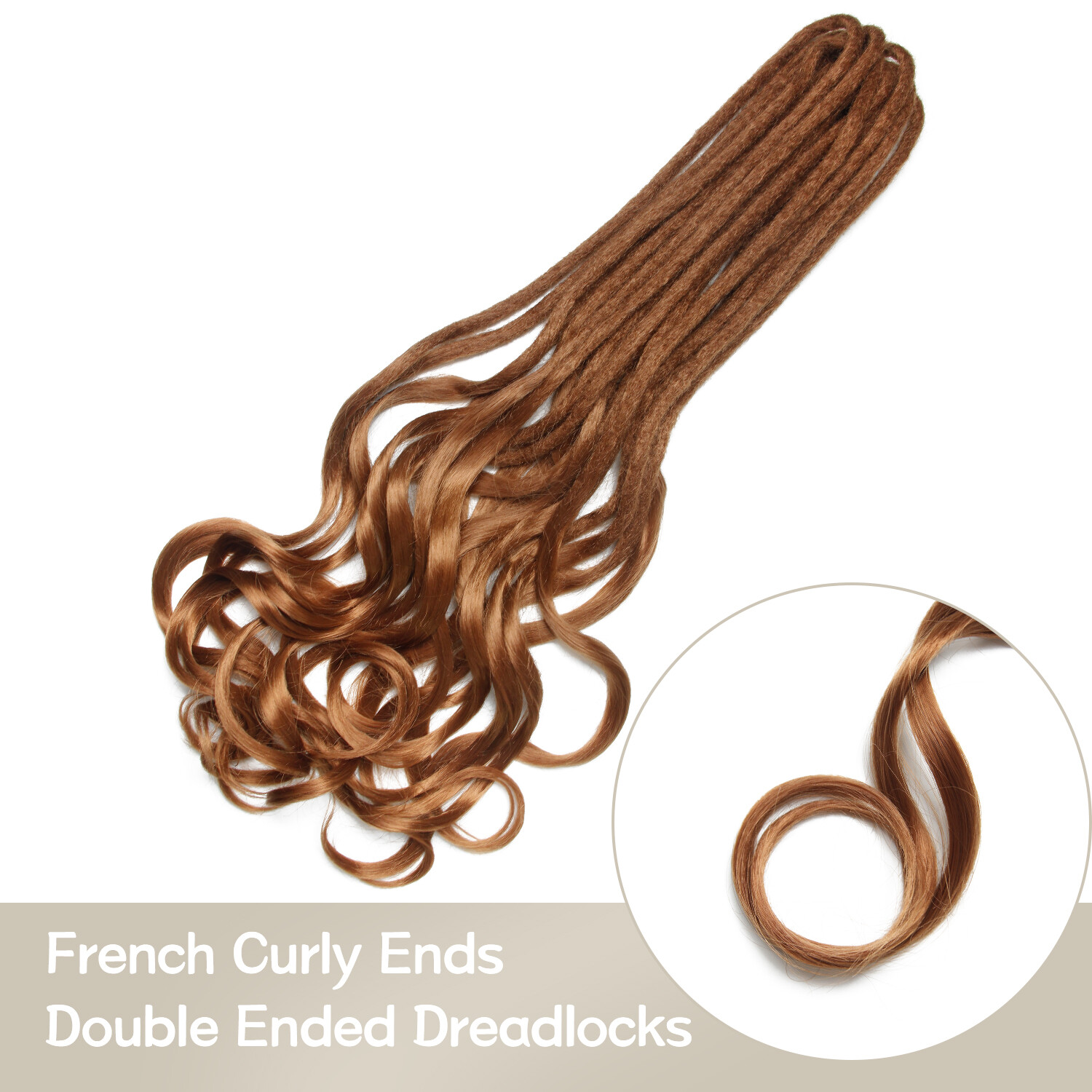 24" Soft French Curl Dreadlocks Double Ended Dreads Bohemian Locs Hair ...