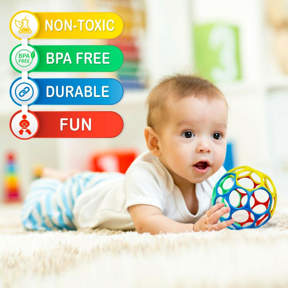 Baby First Toy Set, Cloth Crinkle Baby Book, Baby Ball Soft Teething ...