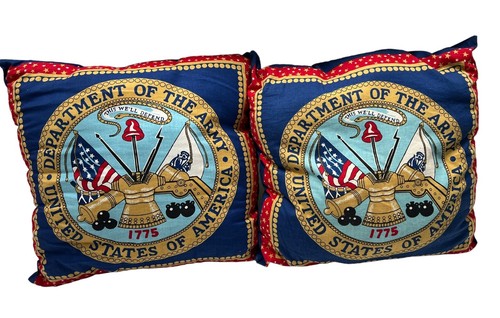 US Army Throw Pillows Patriotic Blue Red 16 X 16 Handmade With Insert ...