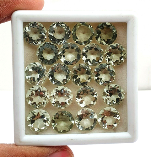 Natural Green Amethyst Round Cut Loose Gemstone Lot 24 Pcs 11 MM 103 CT ...