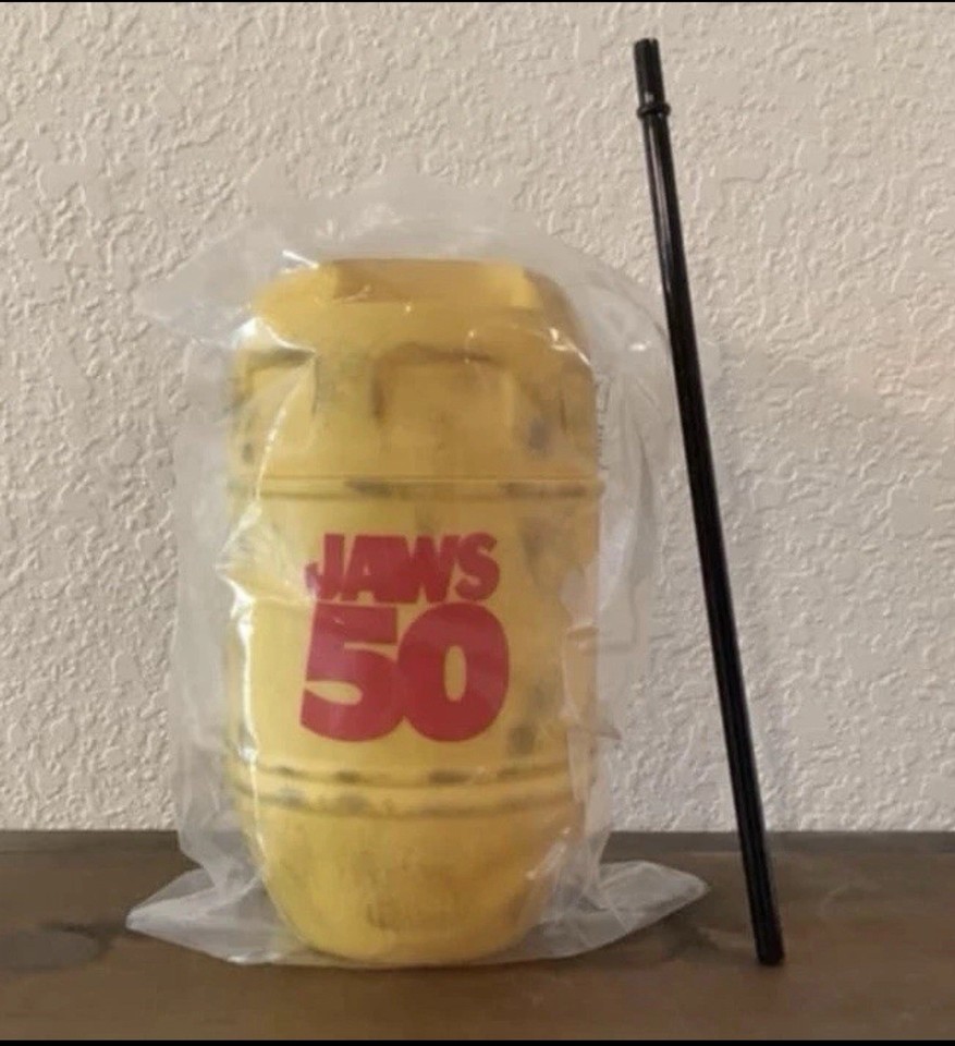 Jaws Movie 50th Anniversary Barrel Cup W/straw PRESALE Aug 27 | eBay UK