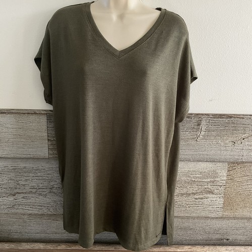 Orvis tunic knit v-neck top in Olive night green Size Large (E1) NWT | eBay