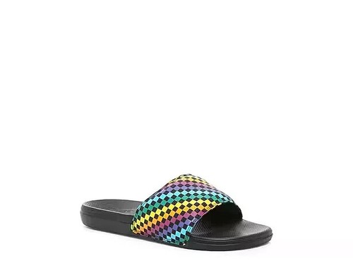 Vans Kids 11 La Costa Black Diamonds Checkerboard Slides Ultra-Crush ...