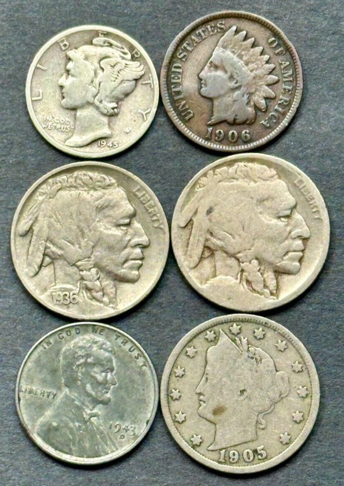 ESTATE SALE, OLD US COINS, STARTER LOT, SILVER, BUFFALO NICKELS ...