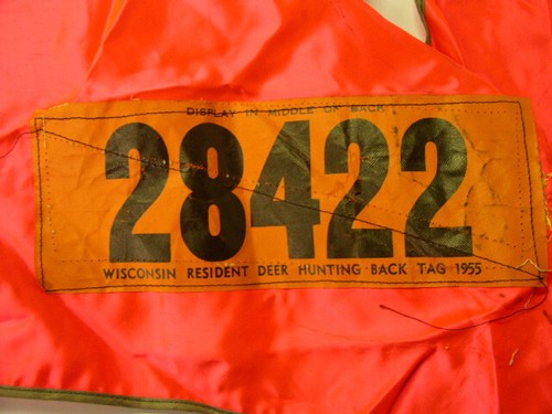 1955 Wisconsin Resident Deer Back Tag Hunting License Still sewn on ...