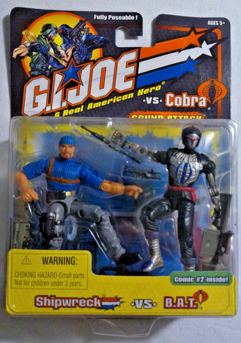 Vintage GI Joe vs. Cobra w/Sound Attack Shipwreck vs. B.A.T. Figures ...