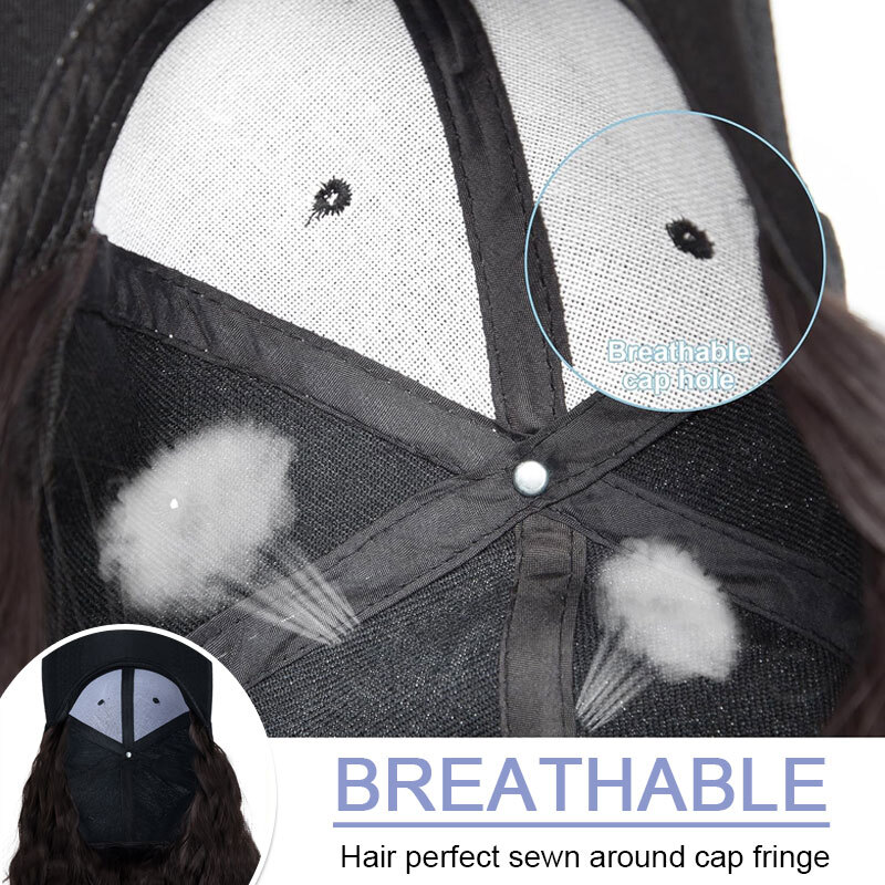 Cap with Hair Attached For Women Wig Hat with Hair Short Bob Style ...