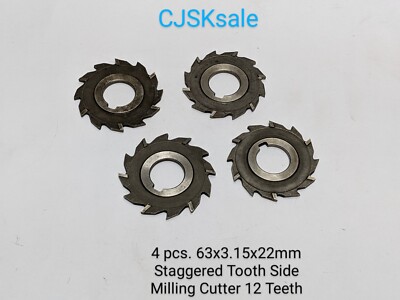 4 pcs. 63x3.15x22mm Staggered Tooth Side Milling Cutter HSS 12-Teeth ...