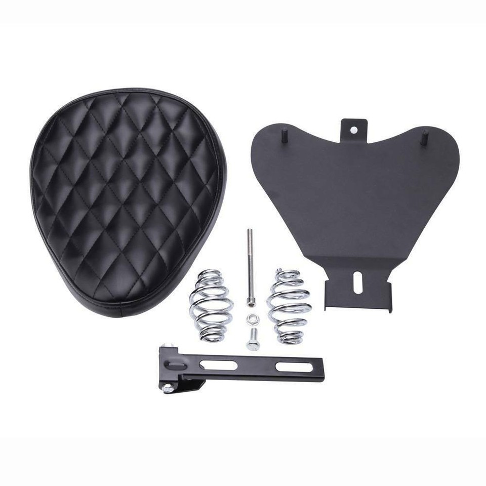 Motorcycle 3" Spring Solo Seat Saddle W/ Base Plate For Yamaha Road ...
