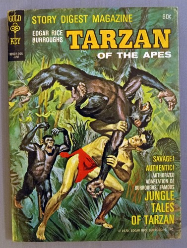 TARZAN OF THE APES STORY DIGEST MAGAZINE #1, FN+ BRONZE AGE, GOLD KEY ...