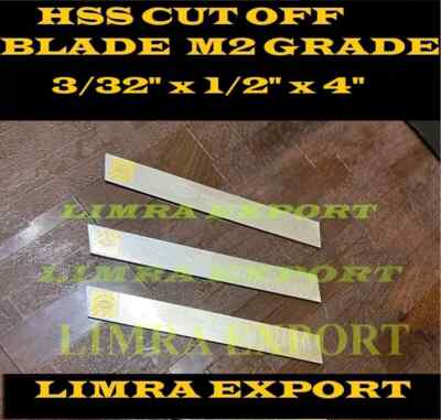 3x HSS Cut Off Blade 3/32" x 1/2" x 4" Parting Tool M2 Grade Hardened ...