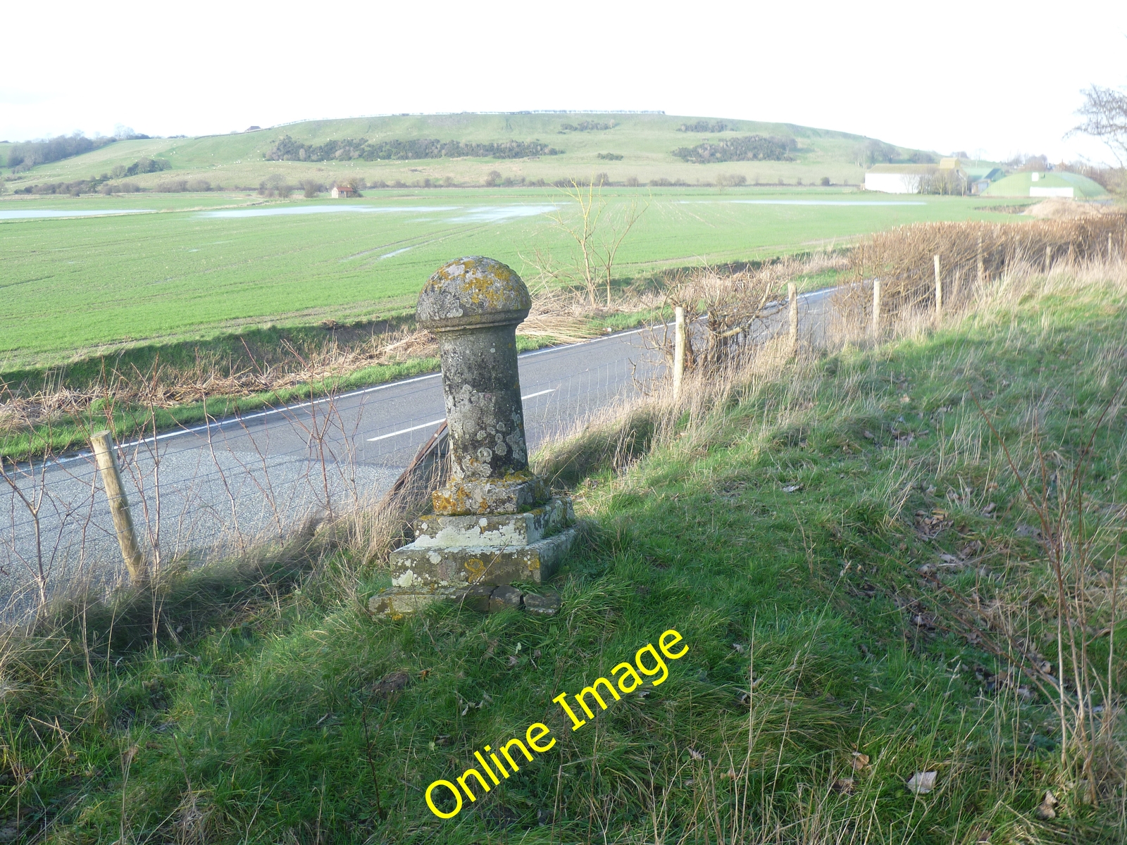 Photo 6x4 County boundary stone Stone in Oxney The Royal Military Canal ...