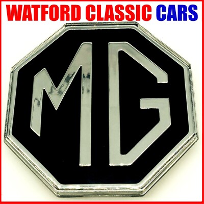 MG Boot Lid Badge logo Silver on Black MGB & MGB GT Midget 34G252 | eBay UK