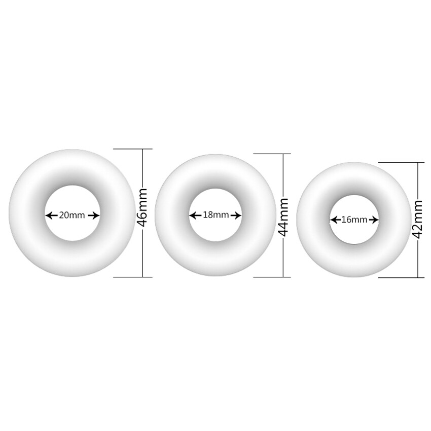Set 3PCS Reusable Penis Stretcher Sleeve Girth-Enhancer Penis Extender ...