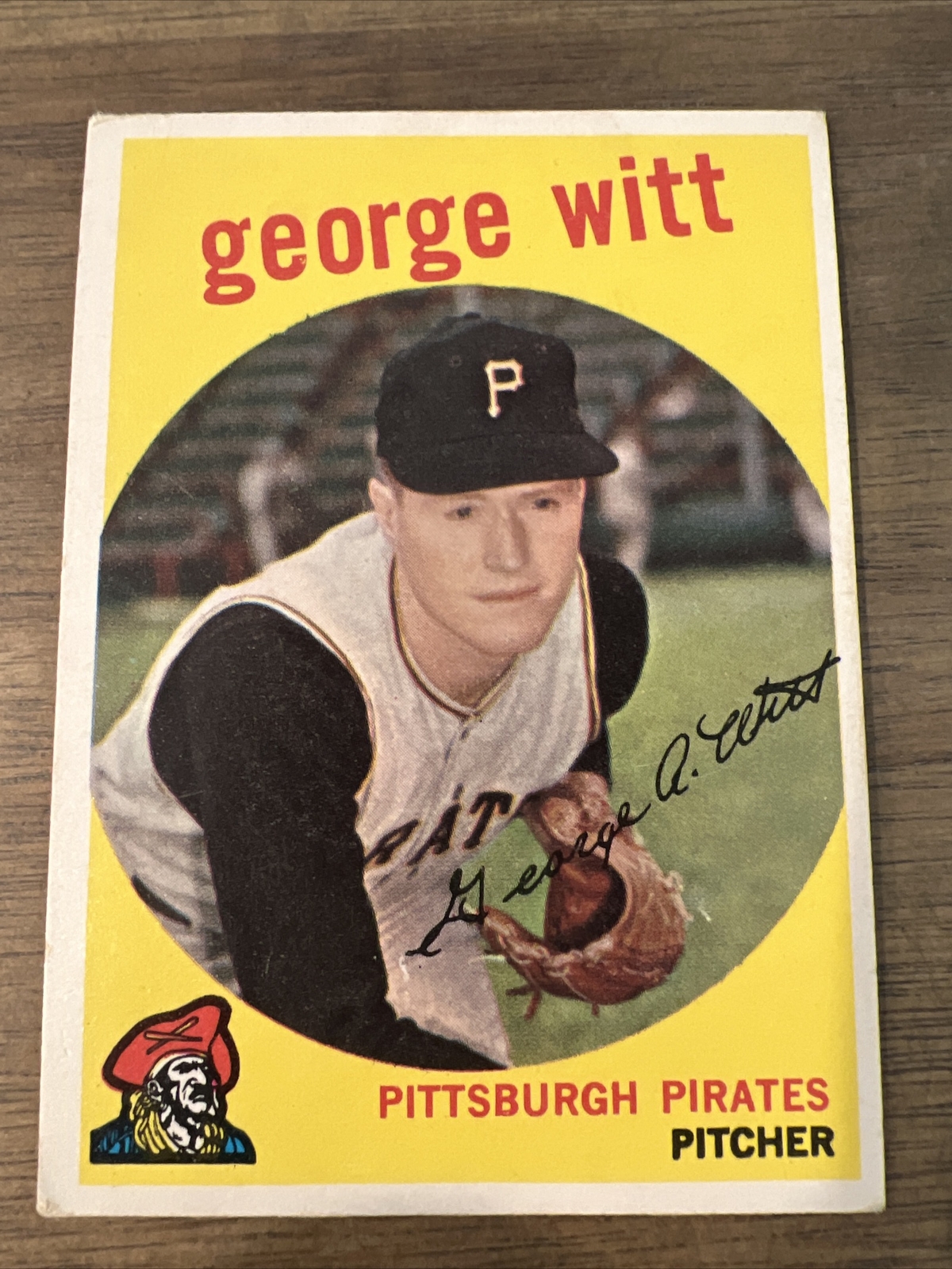 1959 George Witt Topps Rookie #110 Pittsburgh Pirates Vintage Baseball ...