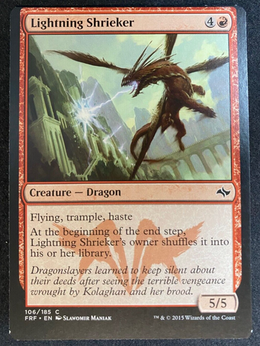 Lightning Shrieker - MTG - Fate Reforged - Misprint Miscut Alignment ...