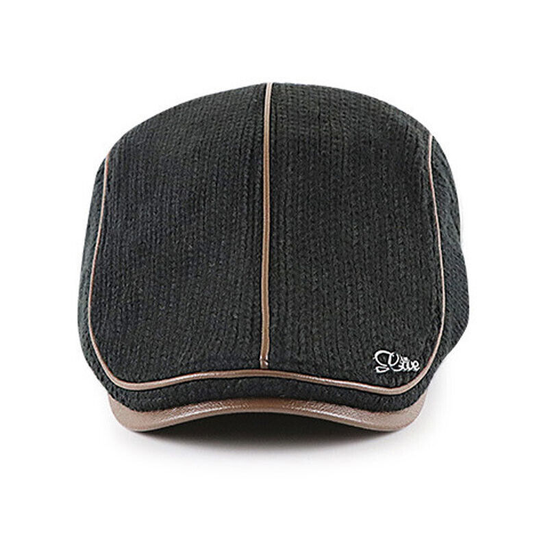 Knitted peaked cap middle-aged and elderly hats men's autumn winter ...