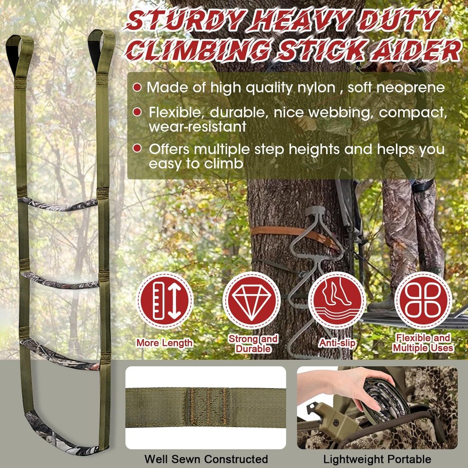 Step Climbing AiderClimbing Stick Aiders for Hunting Rope 3 Green | eBay