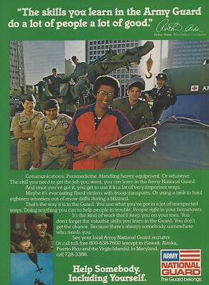 1979 US Army National Guard Arthur Ashe Wimbledon vintage print ad ...