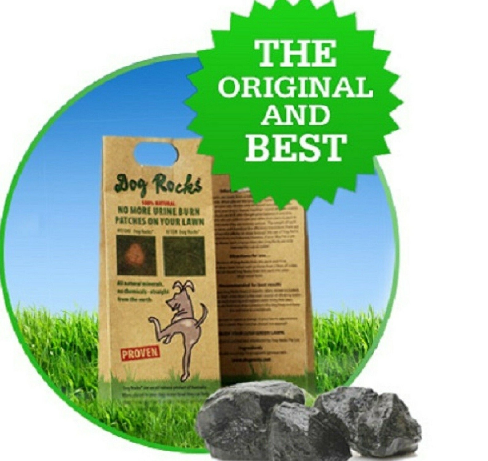 DOG ROCKS - (100g - 600g) - Water Bowls Igneous Rock Urine Grass Burn ...