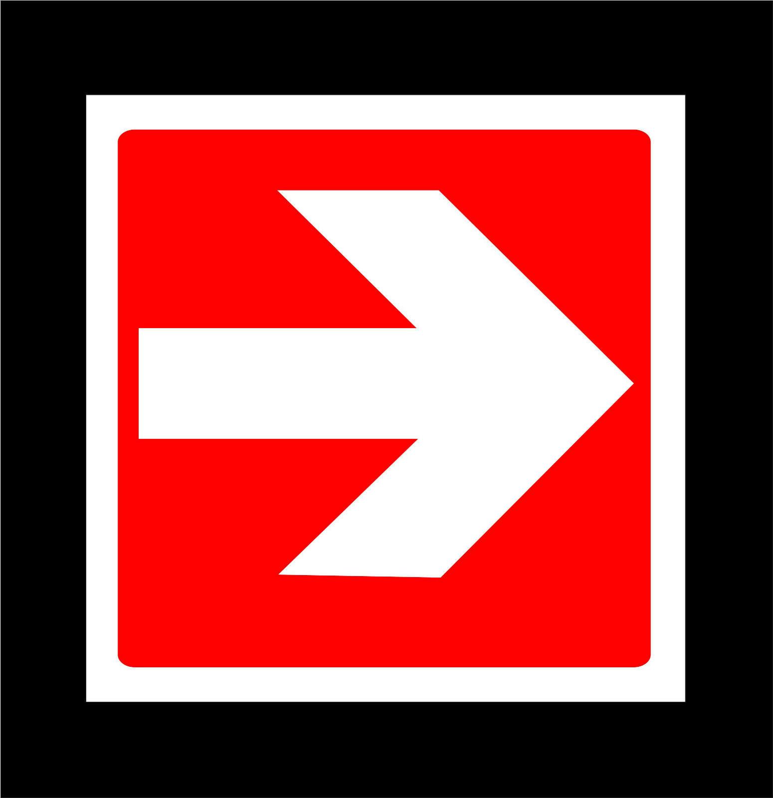 FIRE DIRECTIONAL ARROW sign or sticker 2 sizes safety equipment way out ...