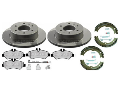 MERCEDES SPRINTER REAR BRAKE DISCS AND PADS WITH HAND BRAKE SHOES 2006 ...