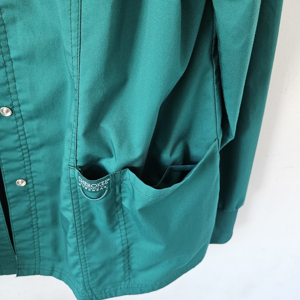 Cherokee Workwear Infinity Green Women's L Snap Front Scrub Jacket , 3 ...