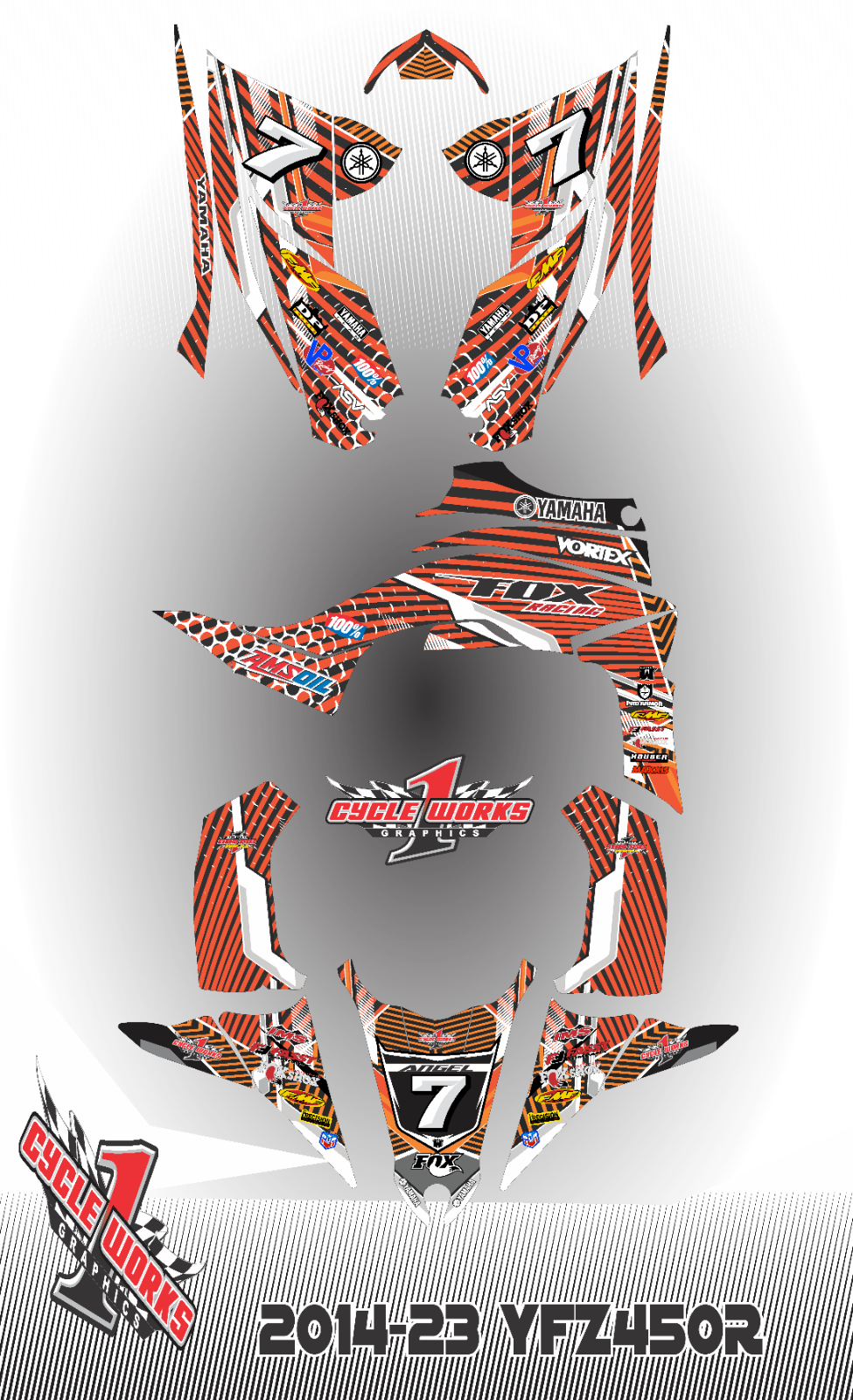 Graphics Kit Custom Printed for Yamaha YFZ450R YFZ 45R(2014-2021 ...