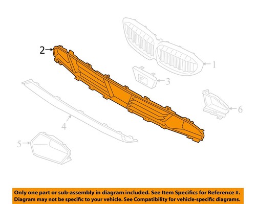 BMW OEM 19-20 330i xDrive Front Bumper Grille-Lower Grille 51117464258 ...