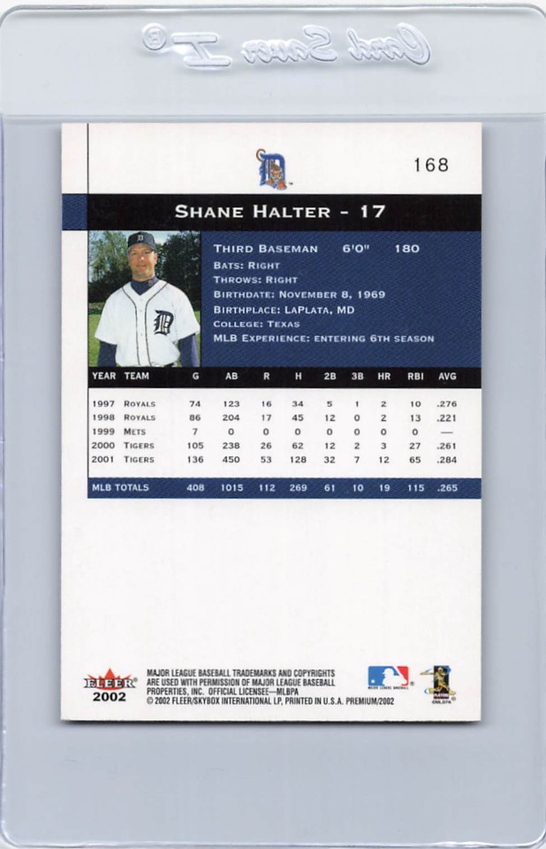 2002 Fleer Premium #168 Shane Halter Tigers Signed Auto *H6157 | eBay