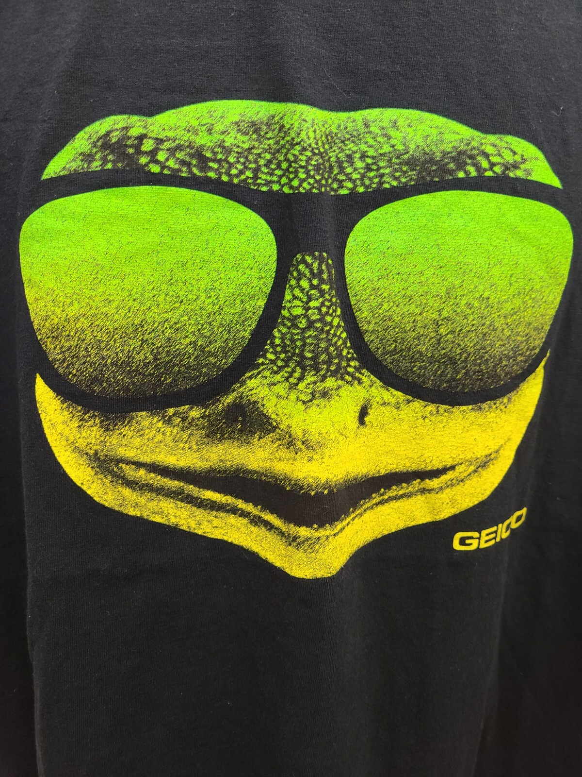 Gildan Men's Gecko Green Yellow Geico Black Tshirt Tee XL Extra Large ...