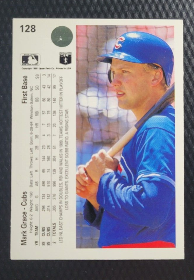 1990 Upper Deck MIKE GRACE Chicago Cubs Career Stats Baseball COR Card ...