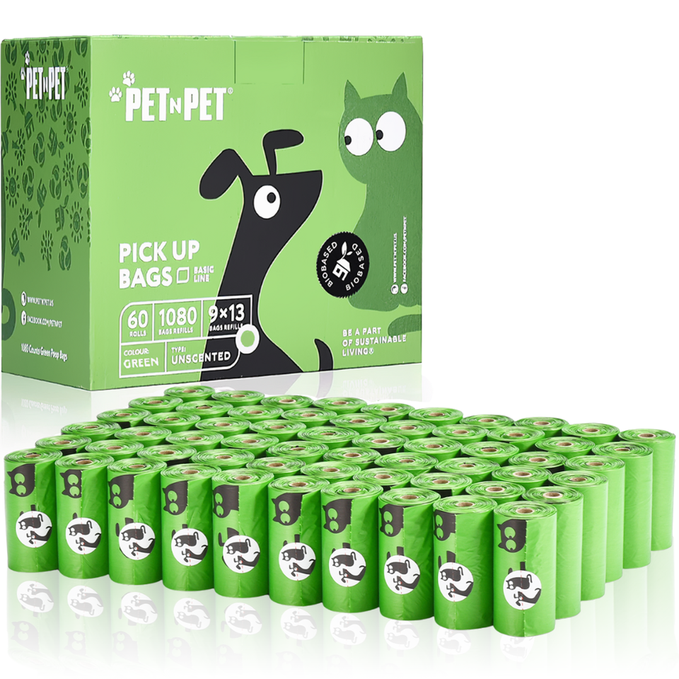 Pet N Pet 1080 Counts Green Poop Bags for Dogs, 38% Plant Based | eBay