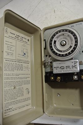 Tork Time Switch Model 7100 40 Amp 277VAC 24 Hour Dial W/ Omitting ...