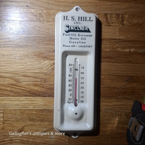 Vintage Thermometer Sign H.S. HILL Inc. Sinclair Kerosene Motor Oil Gas ...