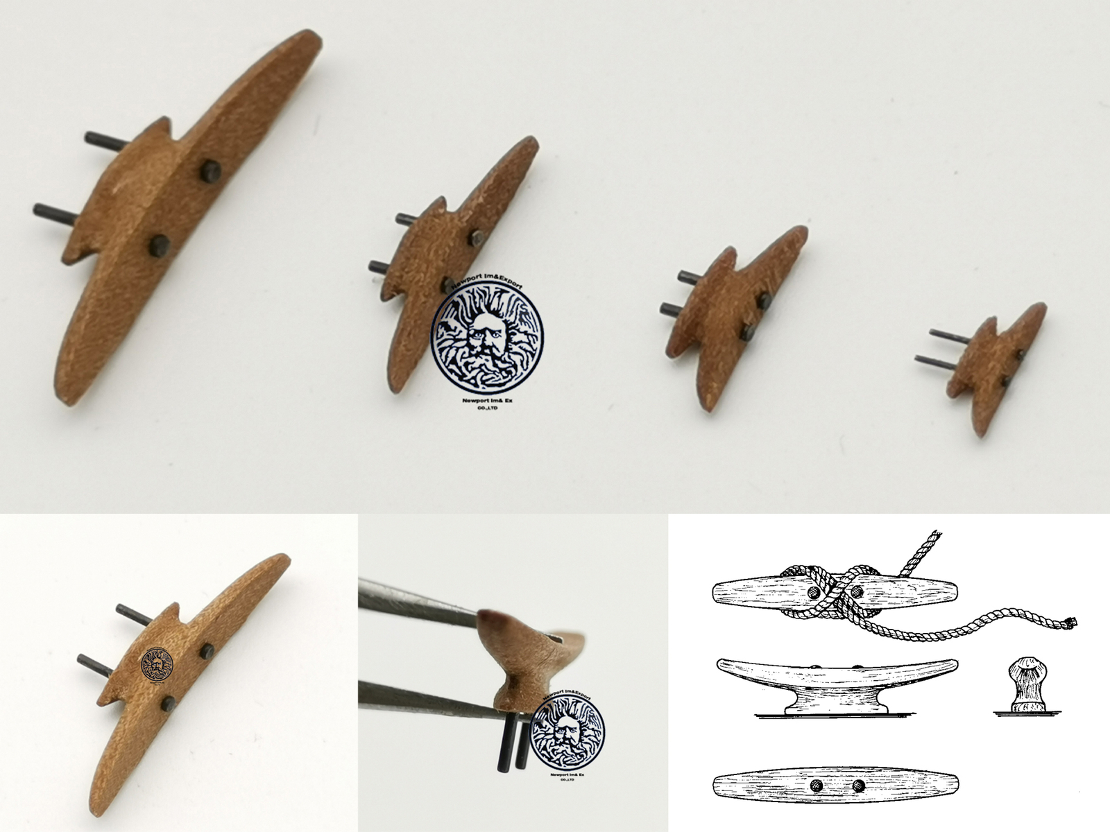 Pear Wood Cleats & Fairleads – 6.5/9/13/20mm – RC Wooden Ship Model ...