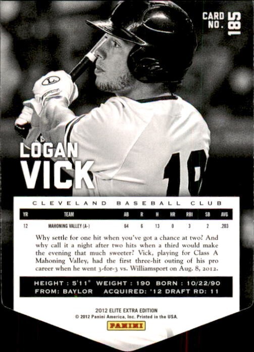 Logan Vick 2012 Panini Elite Extra Edition Aspirations #185 /200 ...