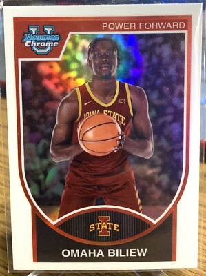 Omaha Biliew ‘24 Bowman Chrome U Basketball #07B-9 ‘07 Throwback Iowa ...