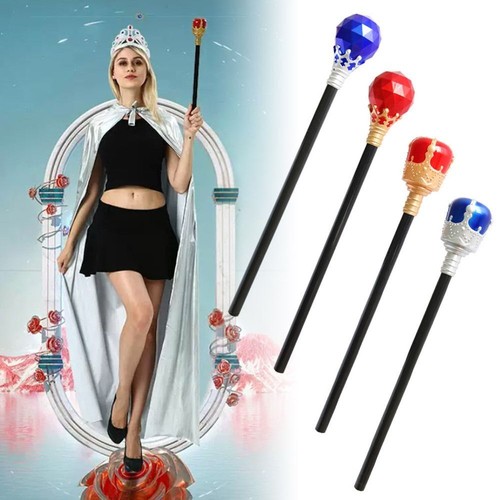 Red/Blue King Queen Scepter Performance Hand Wand Princess Prince Cane ...
