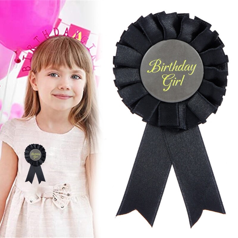 Birthday Girl Tiara Headband Brooch Badge Sash Cake Insert Card Party ...