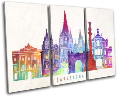 Barcelona Spain Abstract Grunge City TREBLE Leinwand Kunst Bild drucken ...