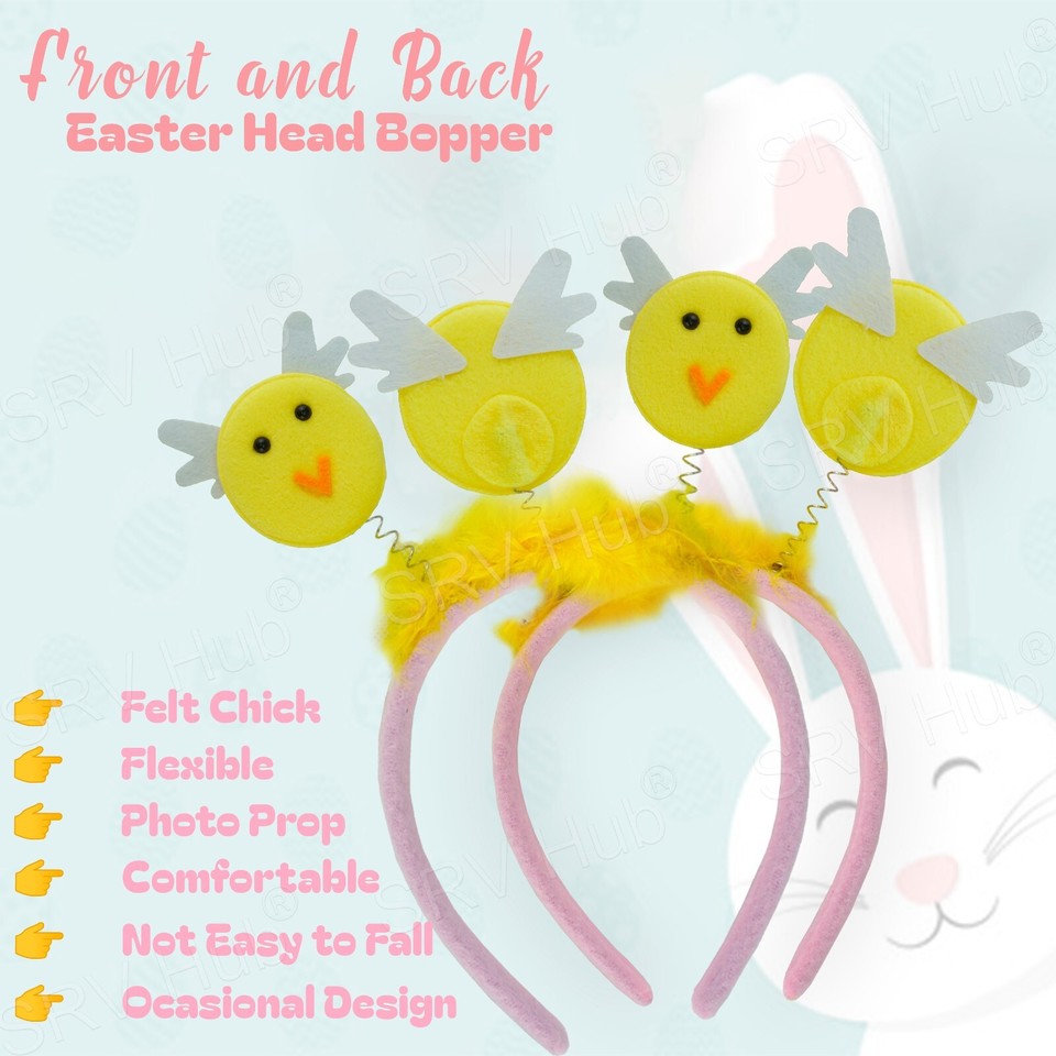 Universal Size Easter Chick and Rabbit Head Boppers With Fur Kids Party ...