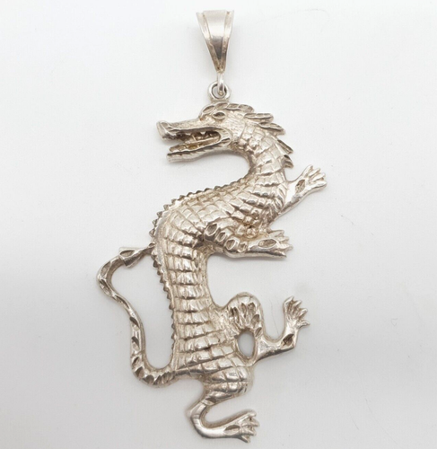 Xxl Dragon 925 Silver Pendant - 10.4cm x 5.2cm - (151) | eBay