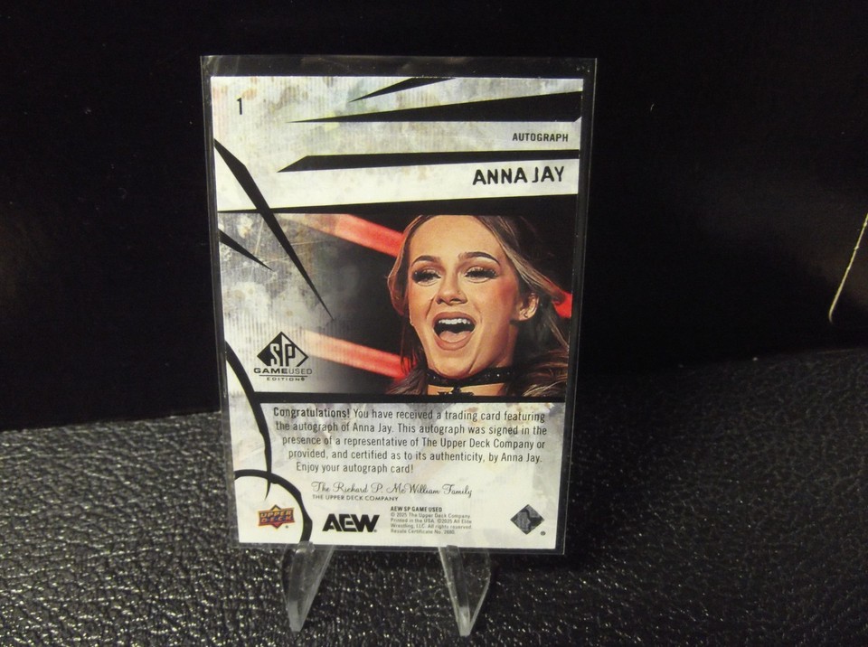 Anna Jay AEW 2025 Upper Deck SP Game Used Auto #1 BLUE SIGNATURE | eBay