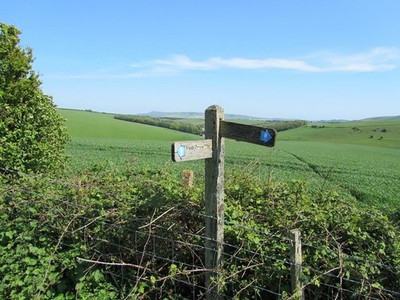 Photo A1 Weathered Signpost on the South Downs Way Falmer Where the ...
