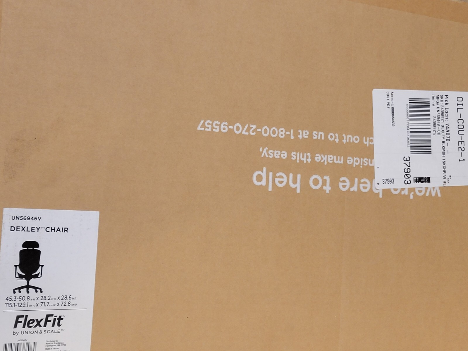 Union & Scale Task Chair, Mesh FlexFit Dexley, Lumbar Support, Black ...